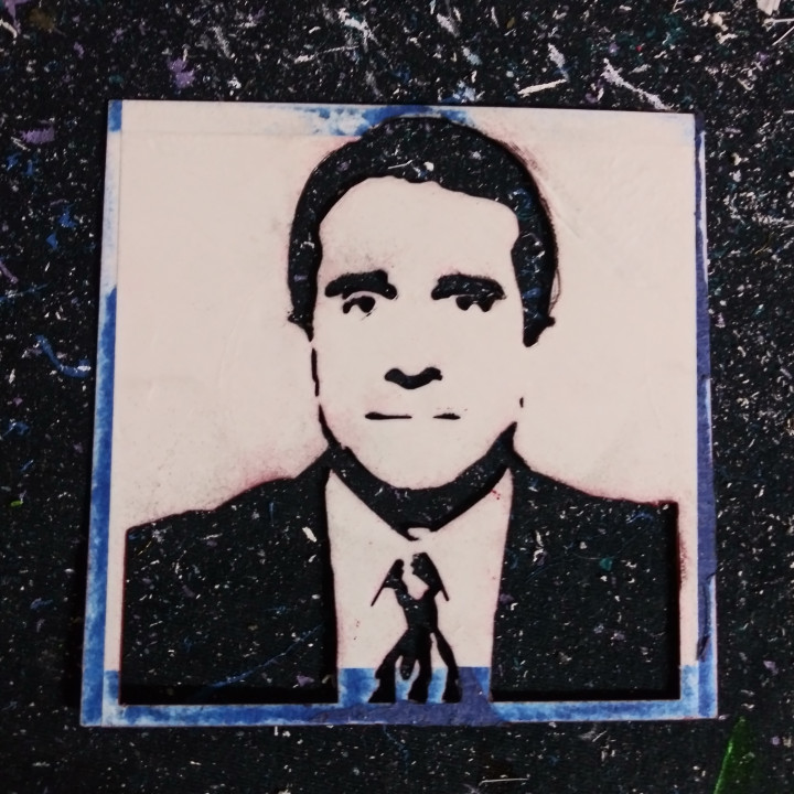 3D Printable Michael Scott Stencil by Chris Chilton