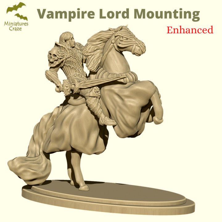 3D Printable Vampire Lord - Mount by MiniaturesCraze