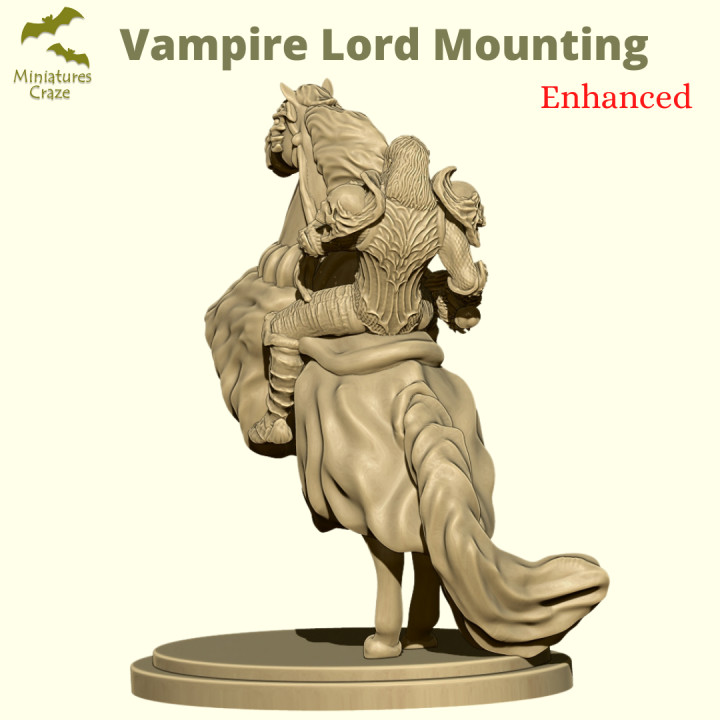 3D Printable Vampire Lord - Mount by MiniaturesCraze
