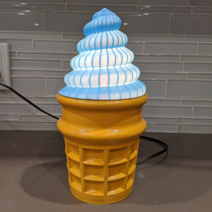 3D Printable Soft Serve Ice Cream Mood Lamp by Leor Alon