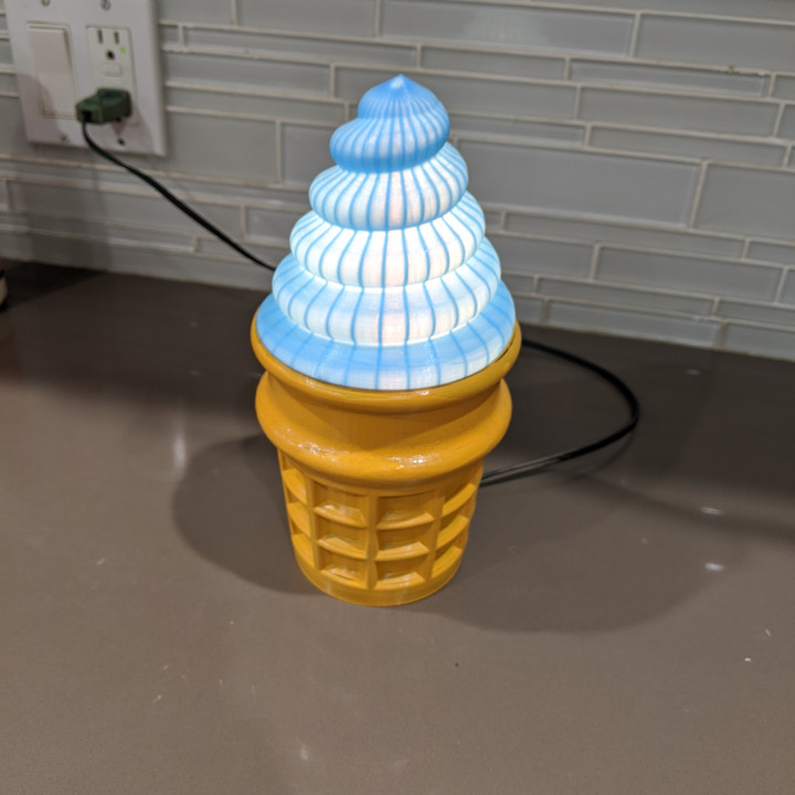 3D Printable Soft Serve Ice Cream Mood Lamp by Leor Alon