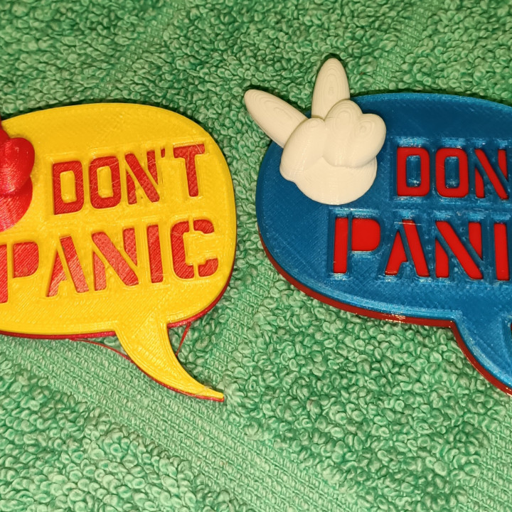 3D Printable Don't Panic Badge by Cathy O'Malley