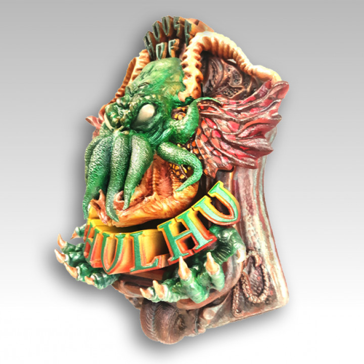3D Printable Cthulhu Wall Plaque by Richard Hanson