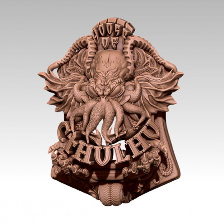 3D Printable Cthulhu Wall Plaque by Richard Hanson