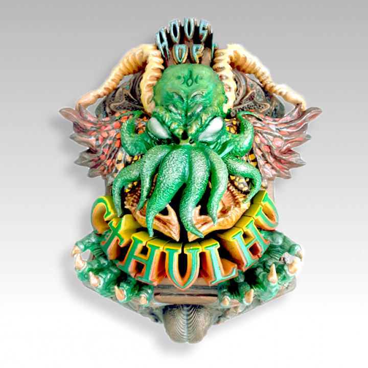 3D Printable Cthulhu Wall Plaque by Richard Hanson