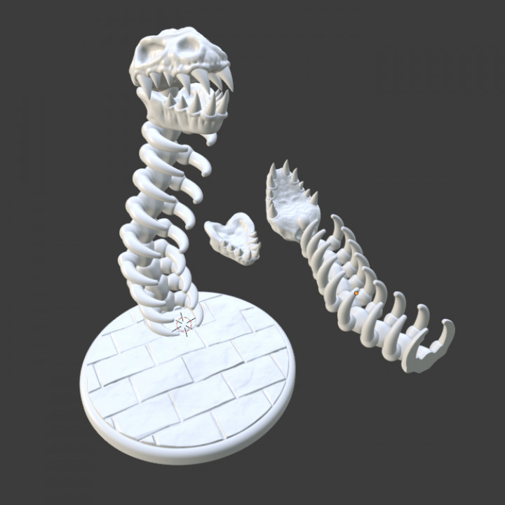 3D Printable Bone Serpent / "White Dragon" by Clay Rade