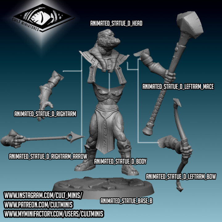 3D Printable Giant Animated Statues by Cult Miniatures