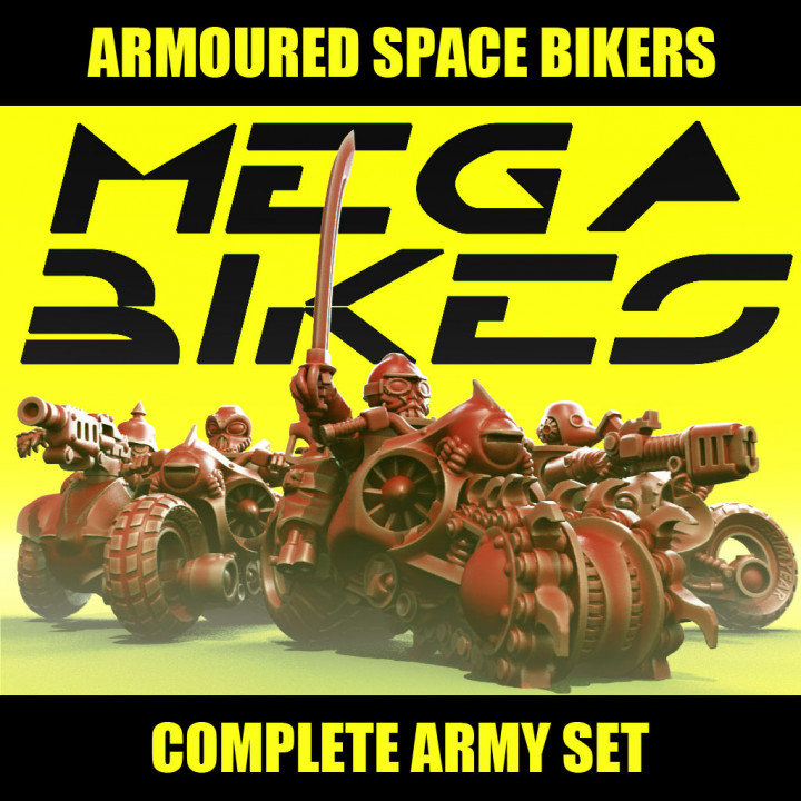 3D Printable Megabikes - Space Biker Army Set by Treadhead Rad