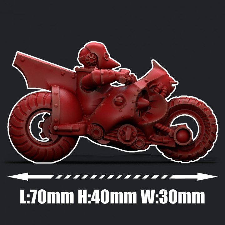 3D Printable Megabikes - Space Biker Army Set by Treadhead Rad