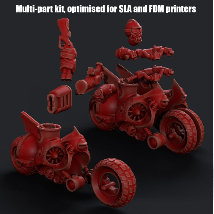 3D Printable Megabikes - Space Biker Army Set by Treadhead Rad