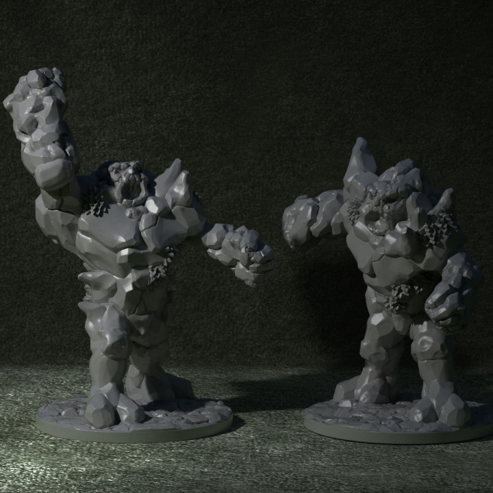 3D Printable Stone Golem 1 by Clay Cyanide Miniatures