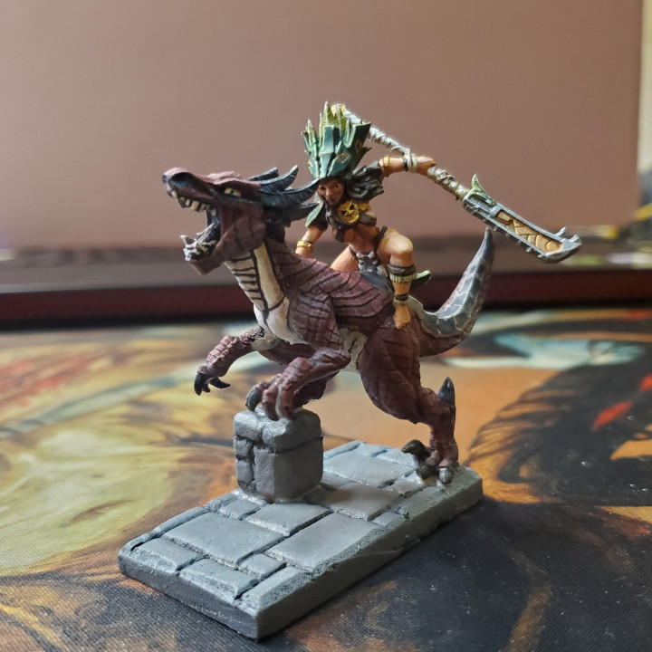 3D Print of Tamaya, Princess on Raptor (AMAZONS! Kickstarter) by thorfinr