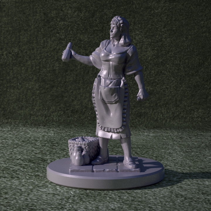3D Printable Female Merchant by Clay Cyanide Miniatures