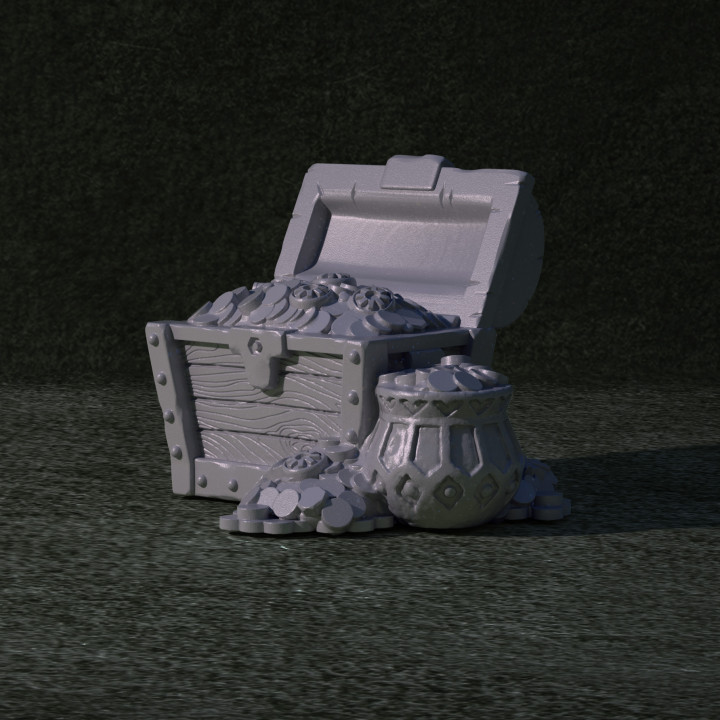 3D Printable Treasure Chest by Clay Cyanide Miniatures