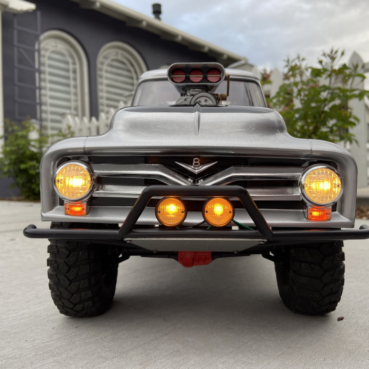 3D Printable Ampro Axial SCX10 II Ford F100 Super Charger Assembly by ...