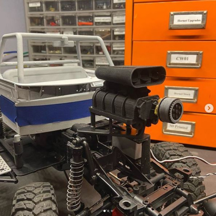 3D Printable Ampro Axial SCX10 II Ford F100 Super Charger Assembly by ...