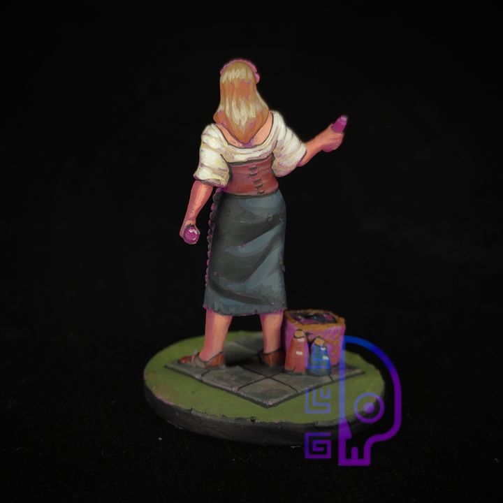 3D Print of With Base: Female Merchant by Shauku77