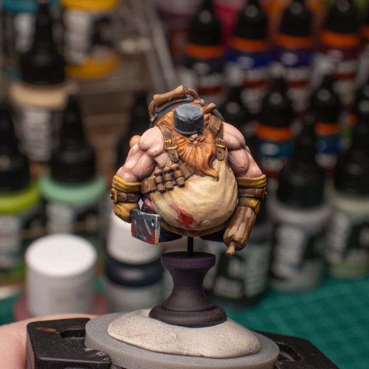 3D Print of Dwarven Warrior Chef Miniature - pre-supported by EpicsNStuffs