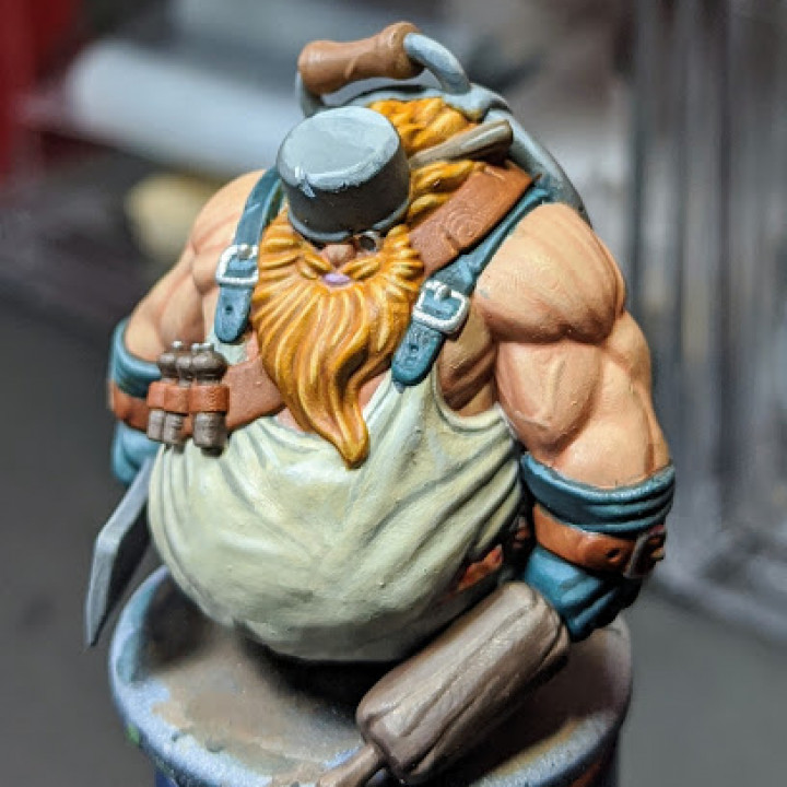 3D Print of Dwarven Warrior Chef Miniature - pre-supported by zoop nukem