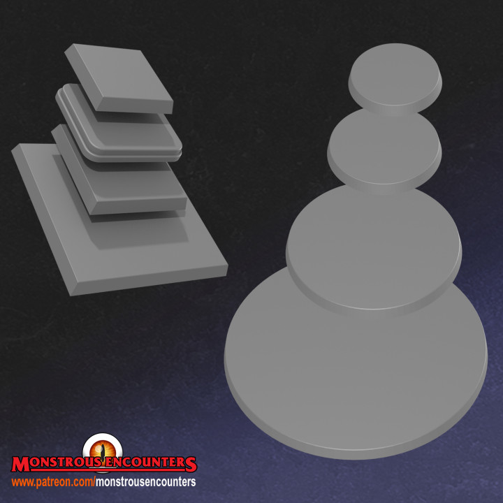 3D Printable Blank Bases by Monstrous Encounters