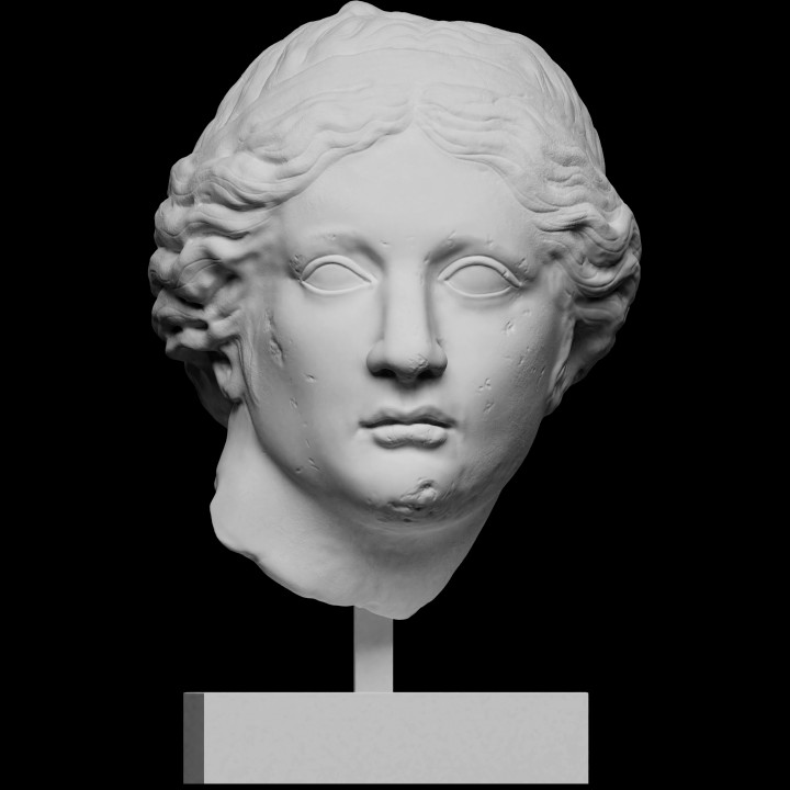 3D Printable Marble Head of a Apollo by Jadyn N. Marshall
