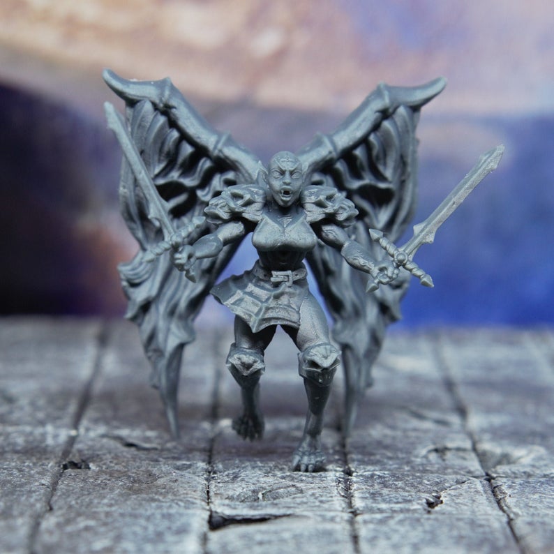 3D Printable Fallen Angel by Miniatures of Madness