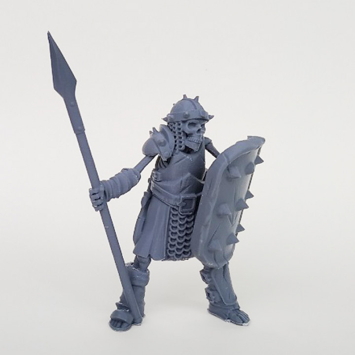 3D Printable skeleton spear and shield by Stanislav Kuznetsov