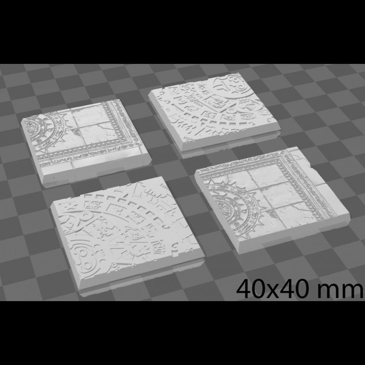 3D Printable Aztec Wargaming Bases by Federico Di Luca