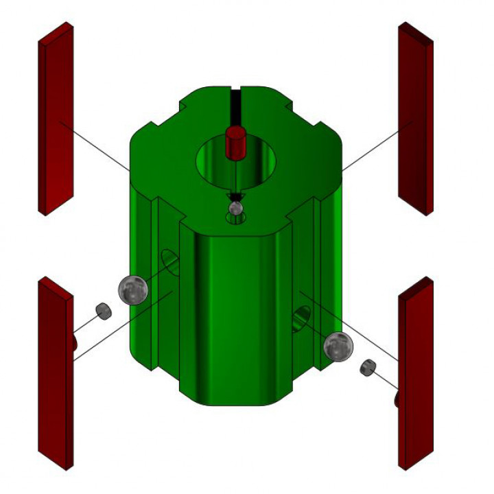 3D Printable Dowel Lock Puzzle by Mark Ingle