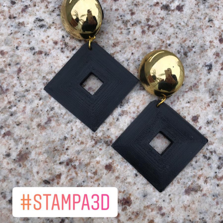 3D Printable rhombus earring by Giovanni Palazzo
