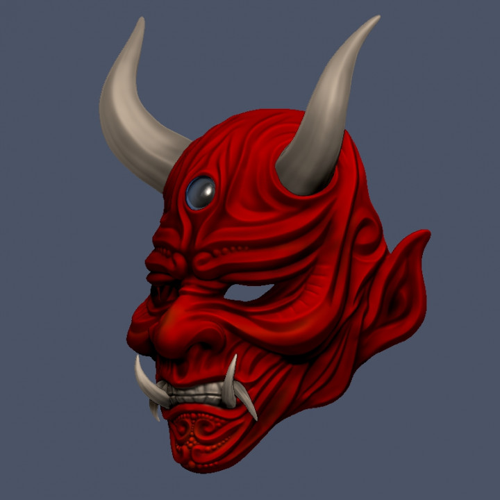 3D Printable Devil Mask - Hannya Mask - Samurai Mask - Satan mask for ...