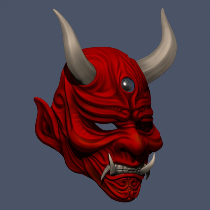 3D Printable Devil Mask - Hannya Mask - Samurai Mask - Satan mask for ...