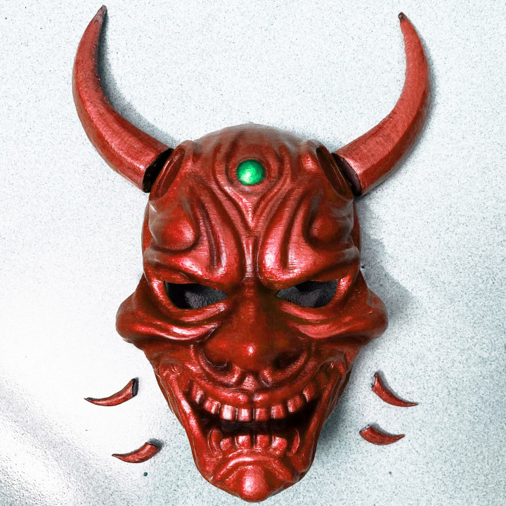 3D Printable Hannya Mask -Satan Mask - Demon Mask for cosplay 3D print ...