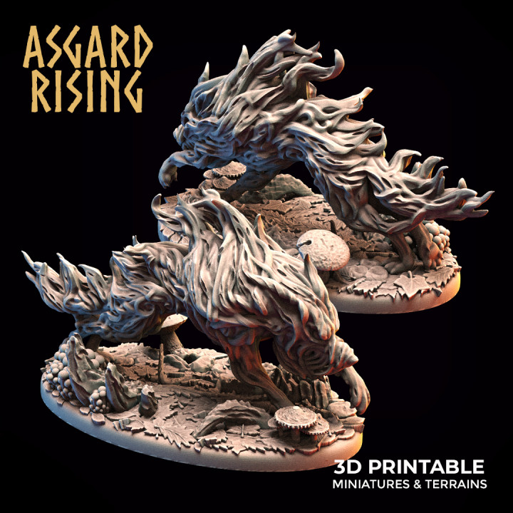 3D Printable Wraith Wolf #1 PRESUPPORTED by Asgard Rising Miniatures