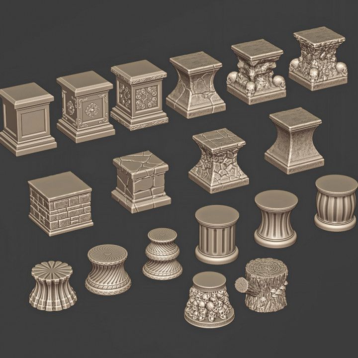 3D Printable Model Display Stands - Collection 1 by Jukka Seppänen