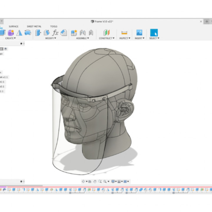 3D Printable PPE Face Shield Print in 35 minutes by Mick