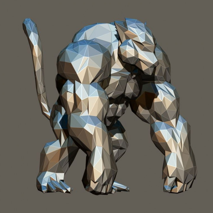 3D Printable Polygon Kong - Low poly - 3D print model by 3DpropsDesigns