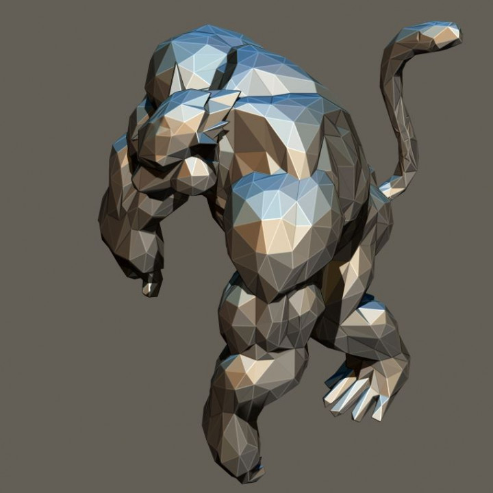 3D Printable Polygon Kong - Low poly - 3D print model by 3DpropsDesigns