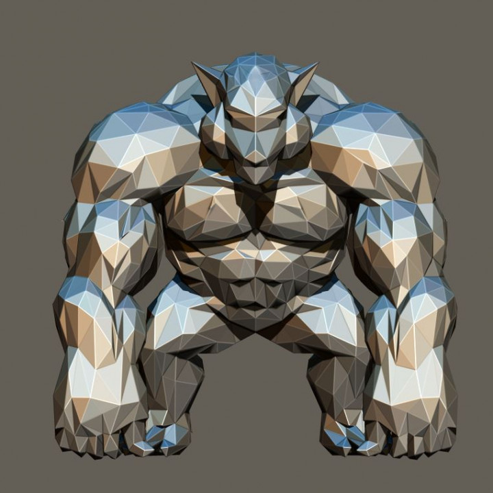 3D Printable Polygon Kong - Low poly - 3D print model by 3DpropsDesigns