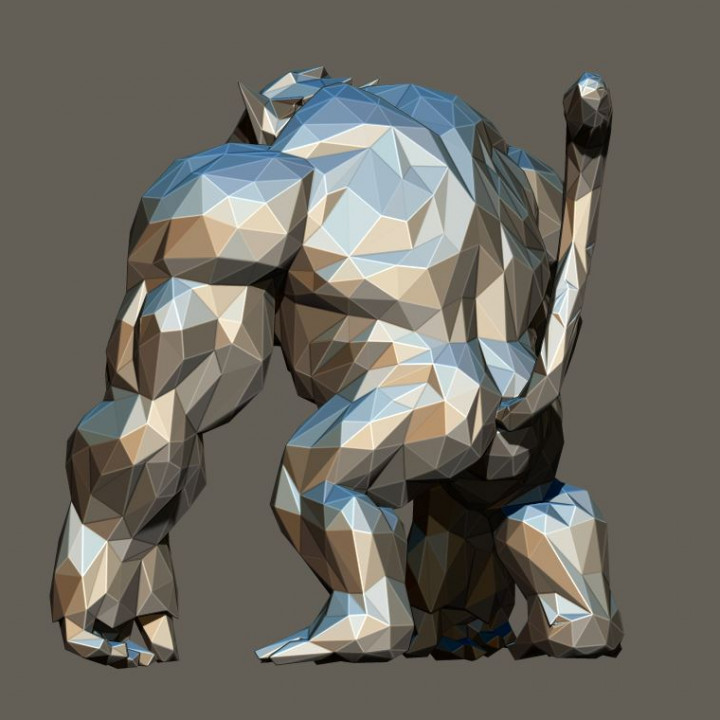 3D Printable Polygon Kong - Low poly - 3D print model by 3DpropsDesigns