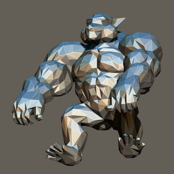 3D Printable Polygon Kong - Low poly - 3D print model by 3DpropsDesigns