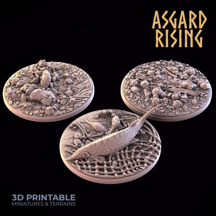 3D Printable SAND SHORE 3 x Round Bases 50mm - PRESUPPORTED by Asgard ...