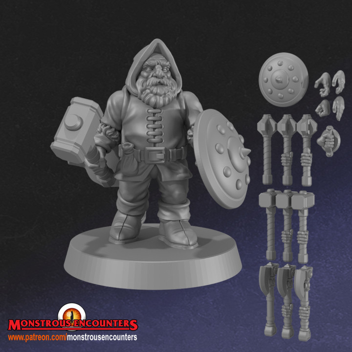 3D Printable Thugg The Dwarf by Monstrous Encounters
