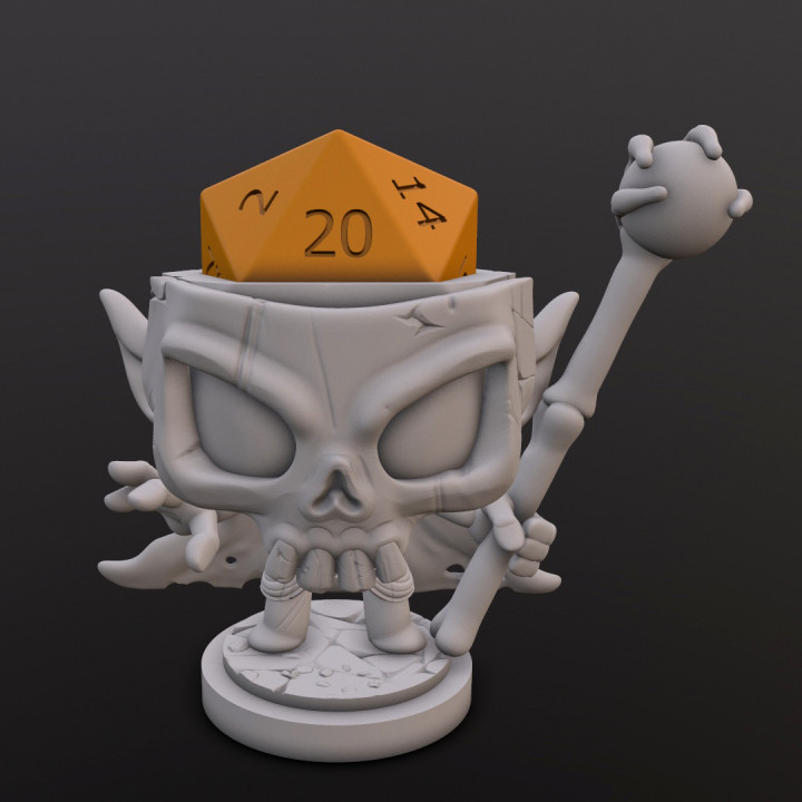 3D Printable Necromancer Dice Head by Dice Heads