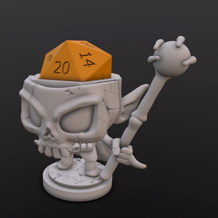 3D Printable Necromancer Dice Head by Dice Heads