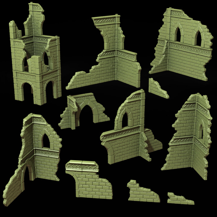 3D Printable Ruins Terrain Pack by TytanTroll Miniatures