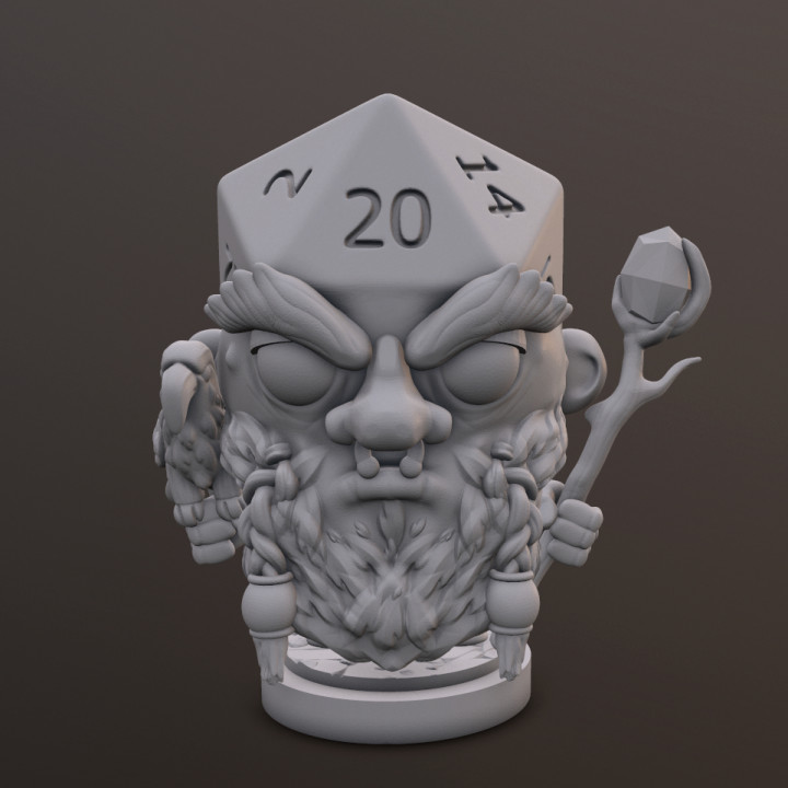 3D Printable Dwarf Druid Chibi by Dice Heads
