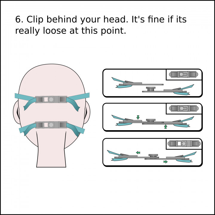 3D Printable Pull adjustable rear clasp/clip for bias tape/strap based ...