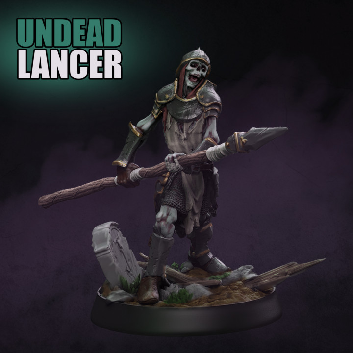 3D Printable UNDEAD LANCER by Necropunks Miniatures