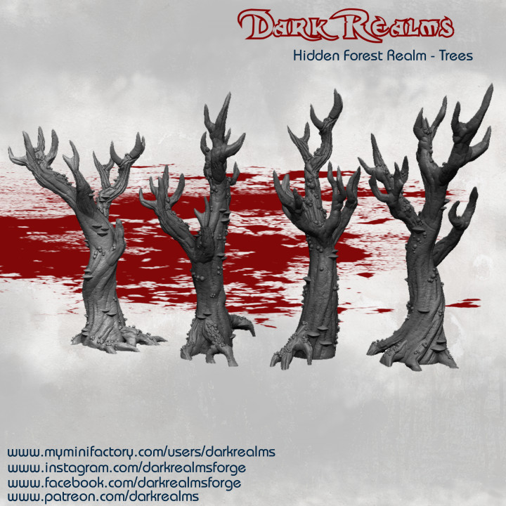 3D Printable Dark Realms Hidden Forest Realm - Trees by Dark Realms Forge
